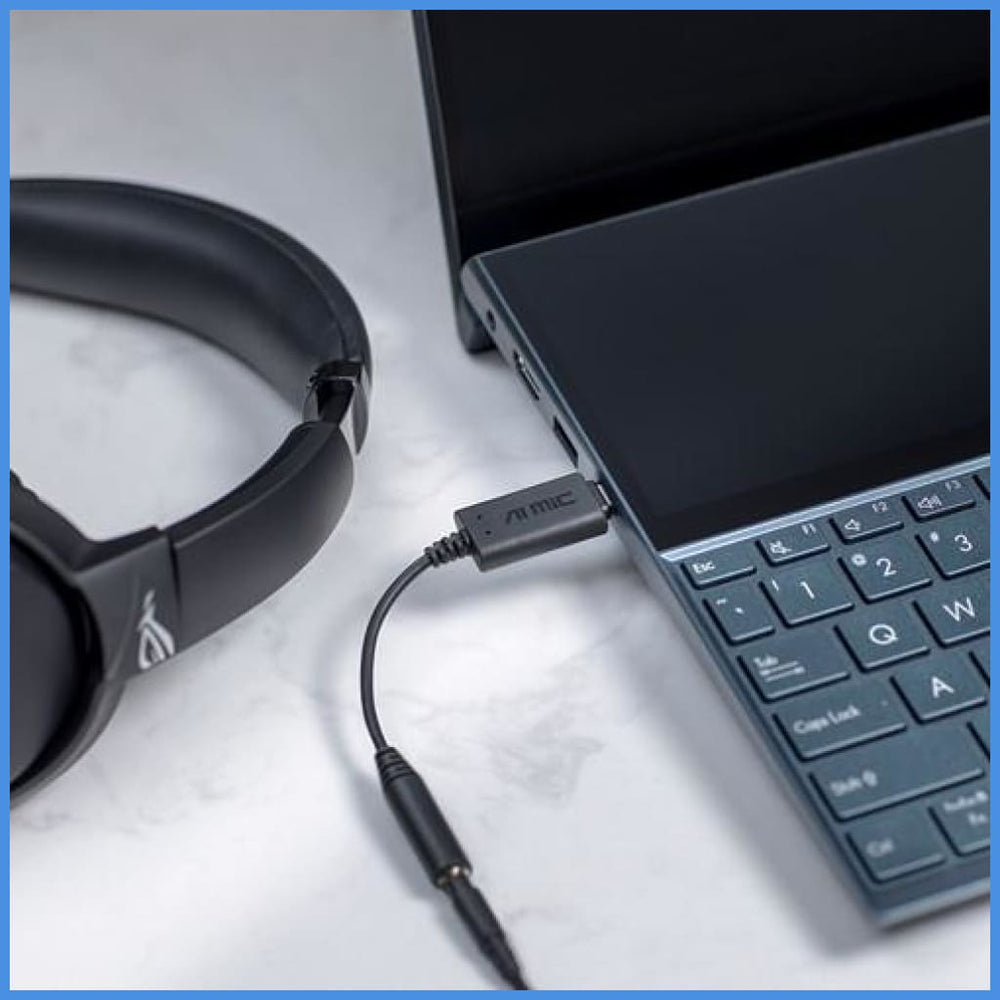 ASUS AI Noise-Canceling Mic Adapter with USB-C to 3.5mm connection wit